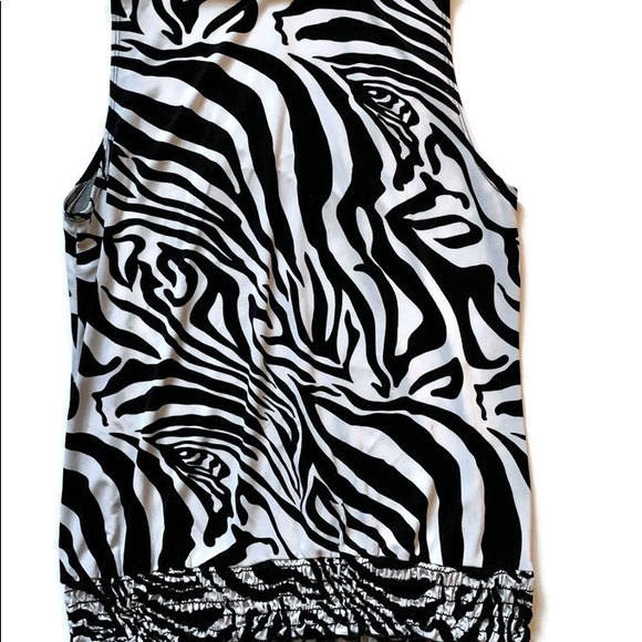 Saint Tropez West | Tops | Black And White Zebra Print Tank Top Size M ...